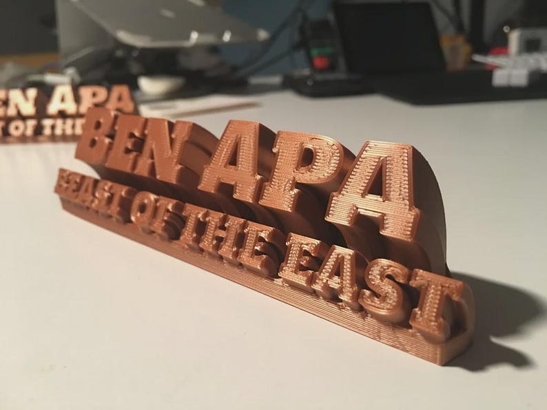 Sweeping 2-line Name Plate STL | 3D Printable Custom Desk Sign | Office ...