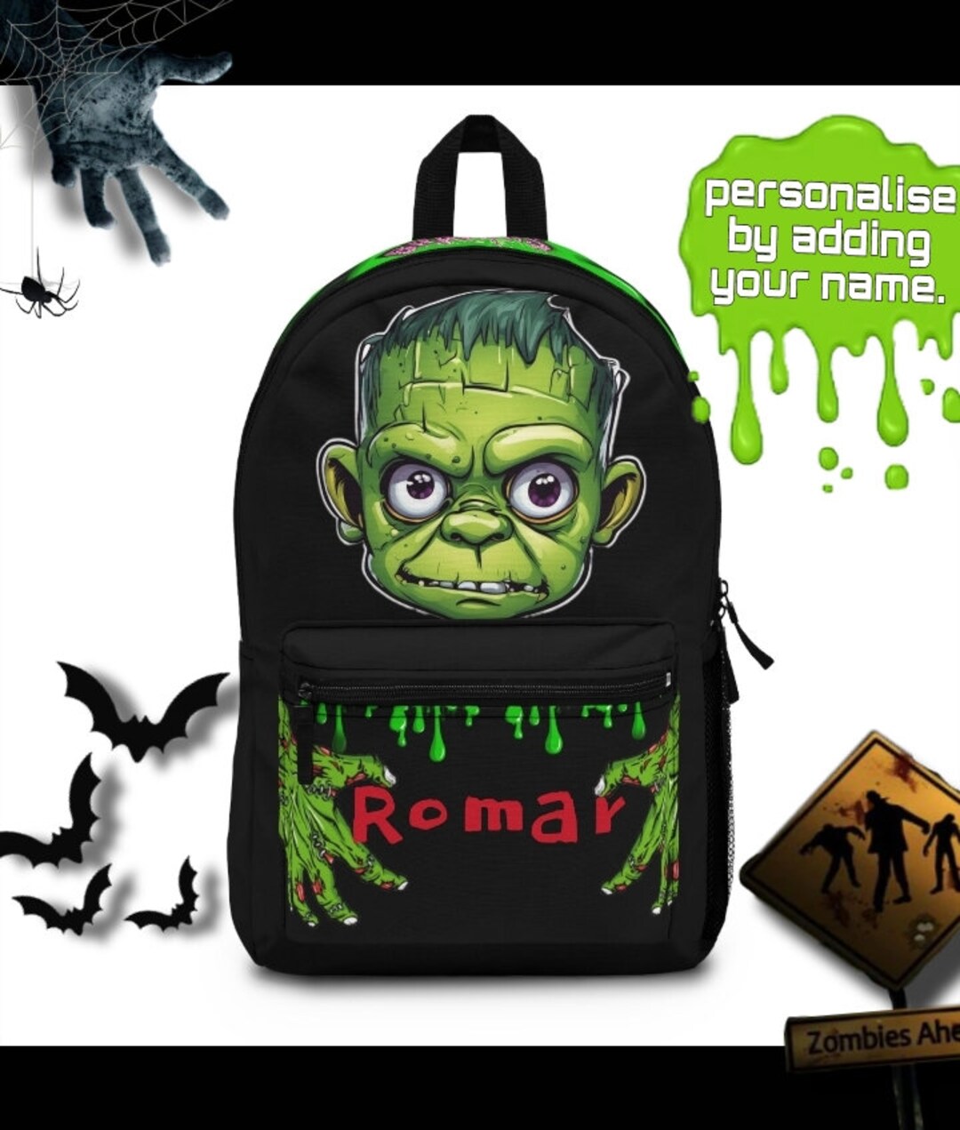 Custom School Halloween Backpack Personalised Backpack - Etsy