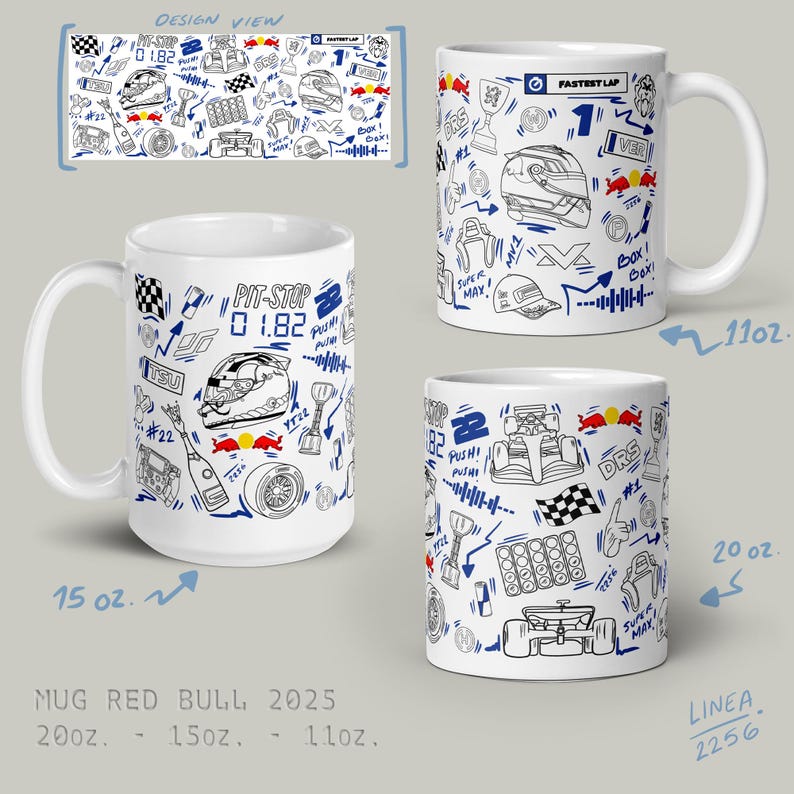 F1 Team Ceramic Mug - Mclaren | Ferrari | Williams | Mercedes | Redbull ...