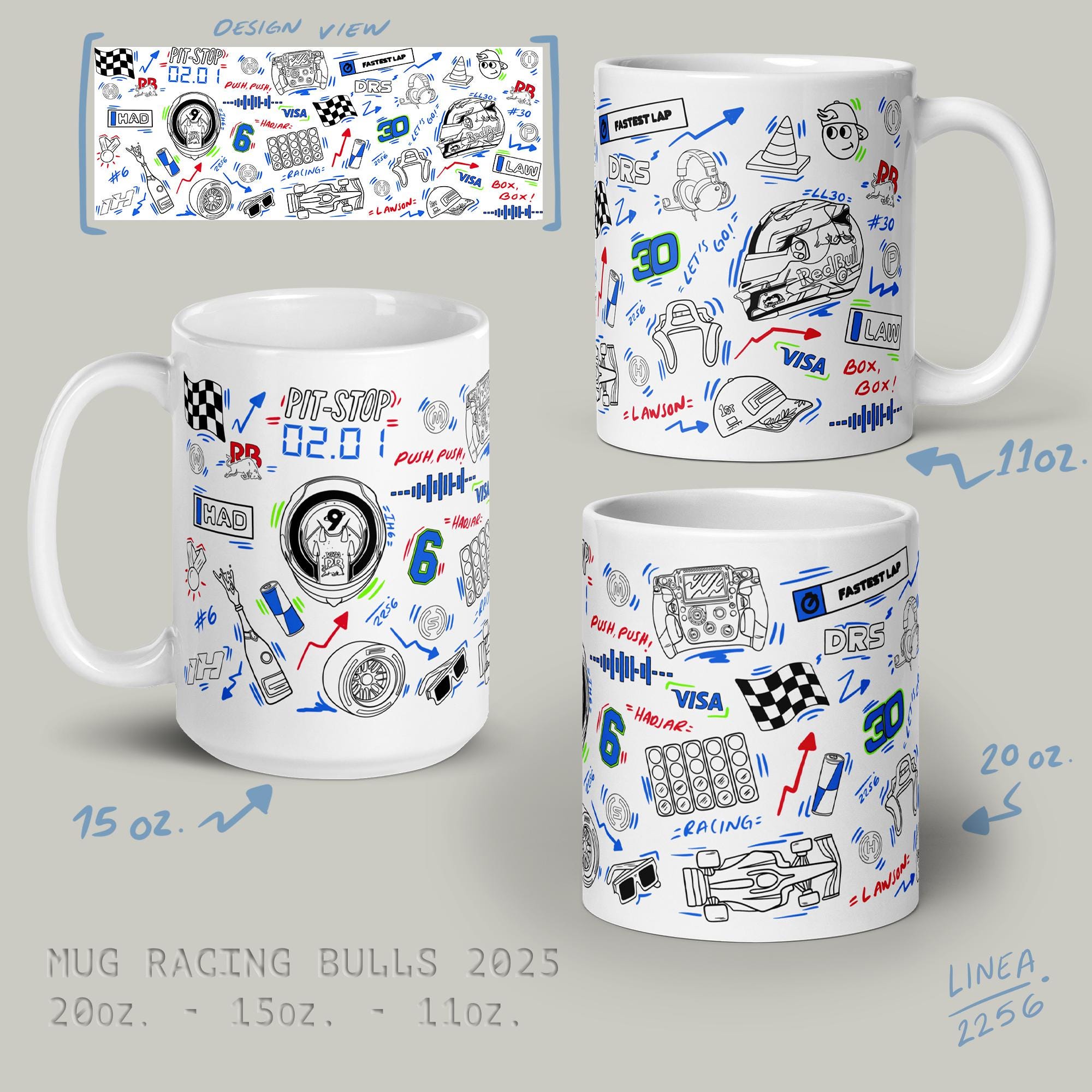 F1 Team Ceramic Mug - Mclaren | Ferrari | Williams | Mercedes | Redbull ...
