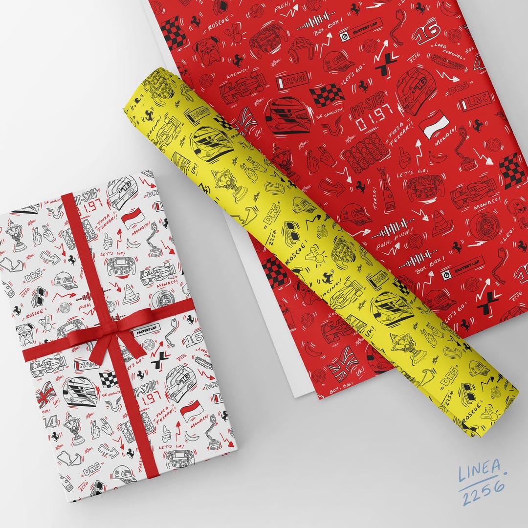 Ferrari F1 Team | Wrapping Paper (3) Sheets - Etsy
