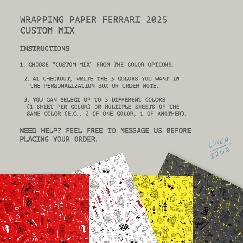 Ferrari F1 Team | Wrapping Paper (3) Sheets - Etsy
