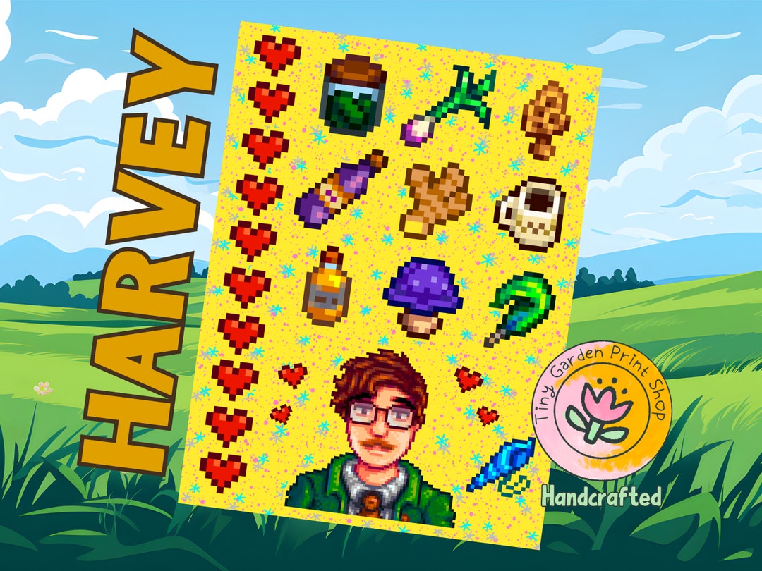 Stardew Valley SDV HARVEY Character Personality Sticker Sheets - Etsy
