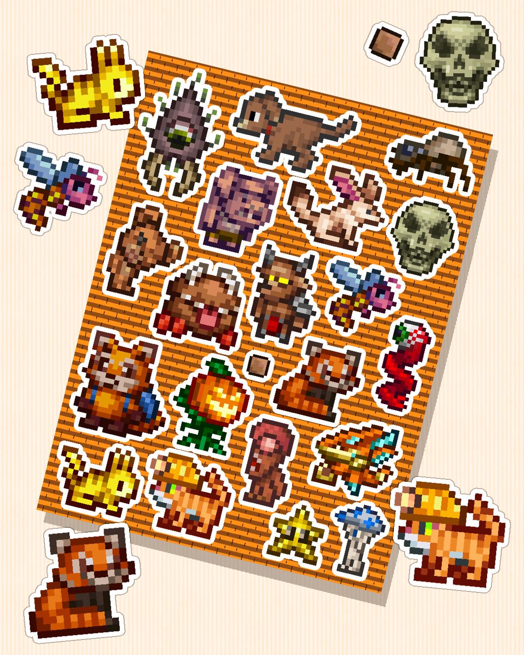 Terraria Pets Sticker Sheets | Cute Video Game Stickers - Etsy
