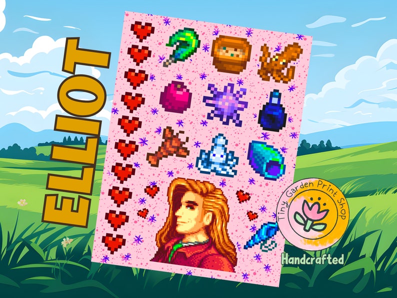 Stardew Valley Character Personality Sticker Sheets SDV ELLIOT - Etsy