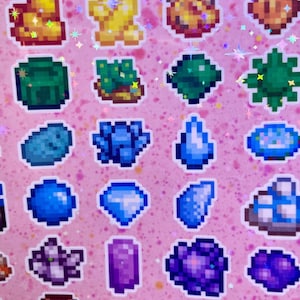 Stardew Valley GEMS & MINERALS Cute Farming Game SDV - Holographic and ...