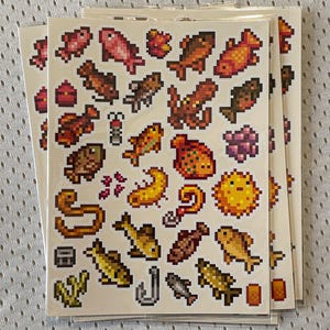 Stardew Valley Fish Sticker Sheet Collection: SDV Fishing Stickers - Etsy