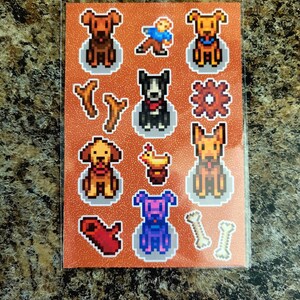Stardew Valley Dogs Sticker Sheet: SDV Pet Gamer Decor - Etsy