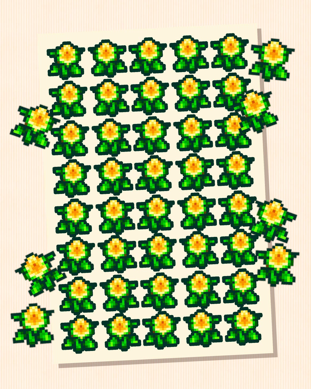 Stardew Valley Mini Daffodil Flower Sticker Sheet | Cute Daffodil for ...