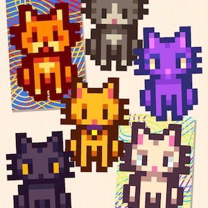 Stardew Valley Cat Sticker Large Size SDV Big Gamer Kitten Pet Decal ...
