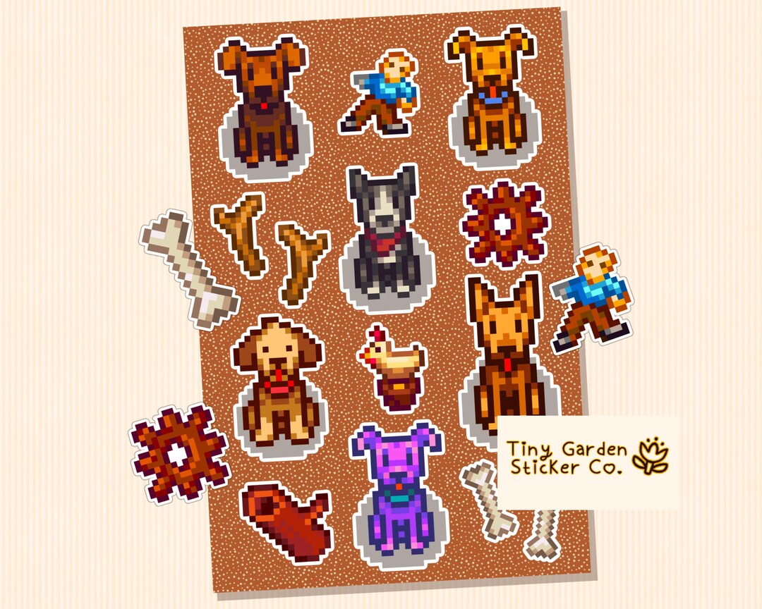 Stardew Valley Dogs Sticker Sheet: SDV Pet Gamer Decor - Etsy