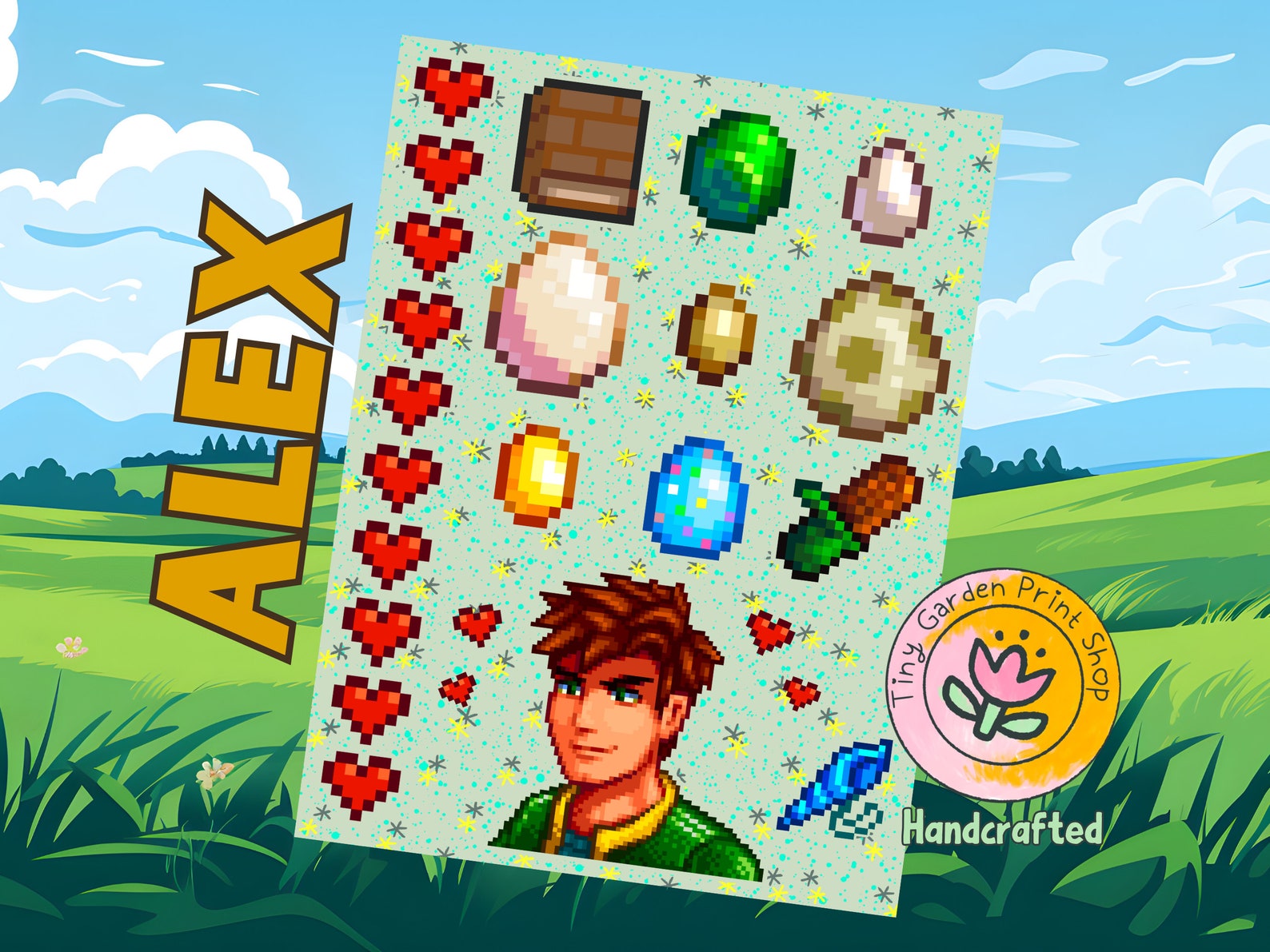 Stardew Valley Alex Sticker Sheet Character Personality SDV ALEX - Etsy