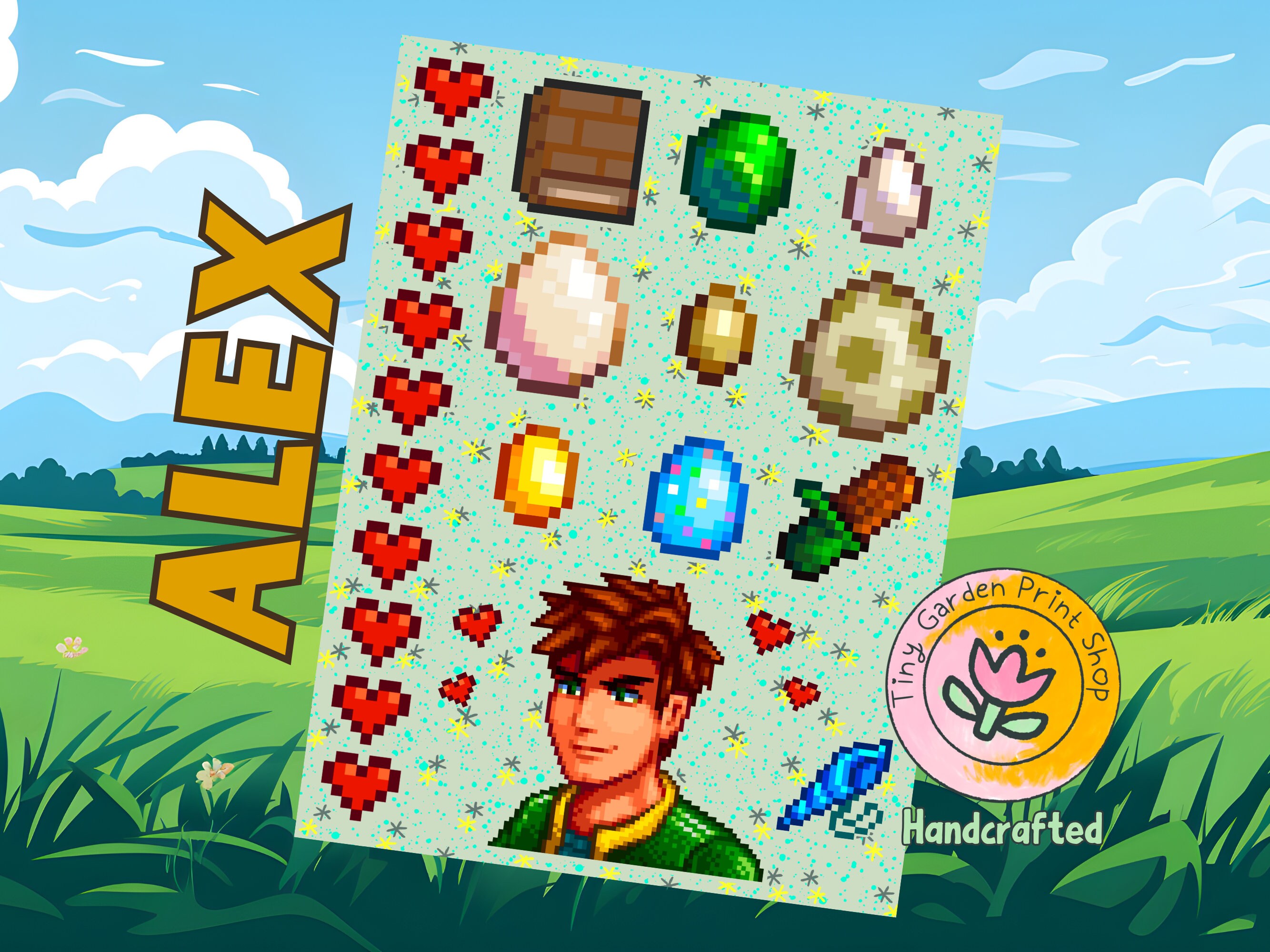 Stardew Valley Alex Sticker Sheet Character Personality SDV ALEX - Etsy