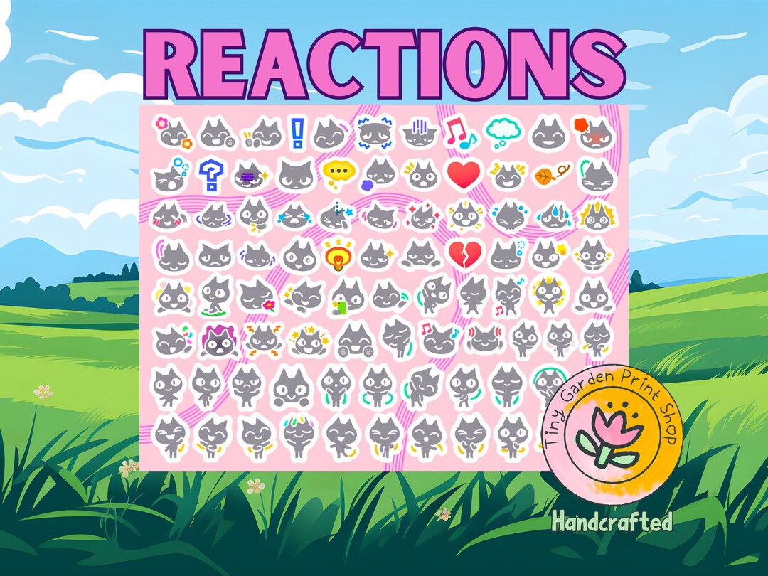 ACNH Reactions Stickers Animal Crossing Emotes Emojis - Etsy