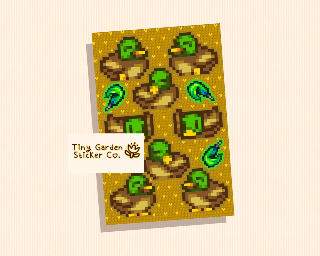 Stardew Valley Ducks Sticker Sheet: SDV Pixel Art Ducky Designs - Etsy
