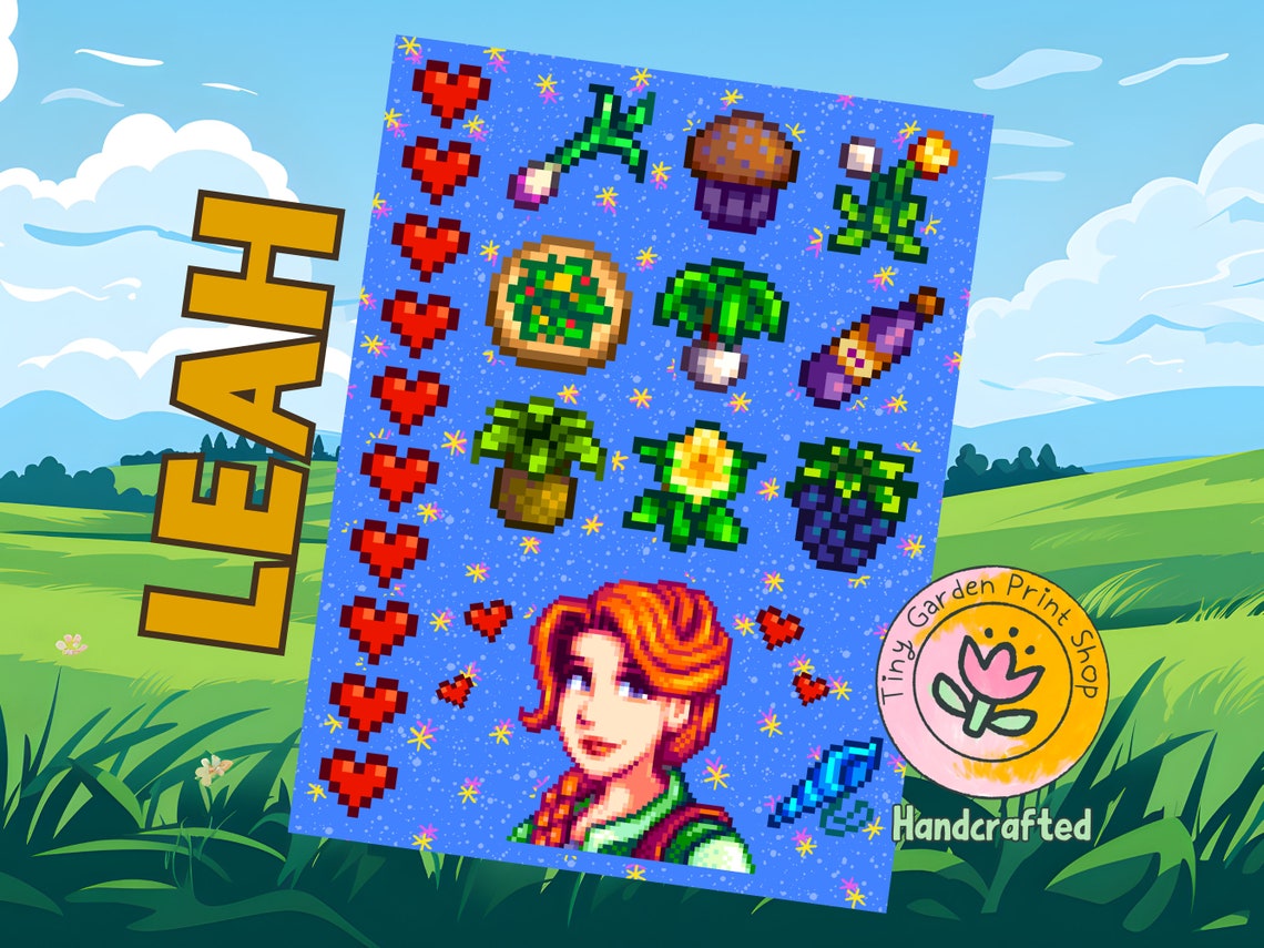 Stardew Valley SDV LEAH Character Personality Sticker Sheets - Etsy