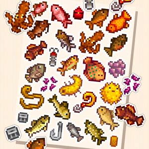 Stardew Valley Fish Sticker Sheet Collection: SDV Fishing Stickers - Etsy