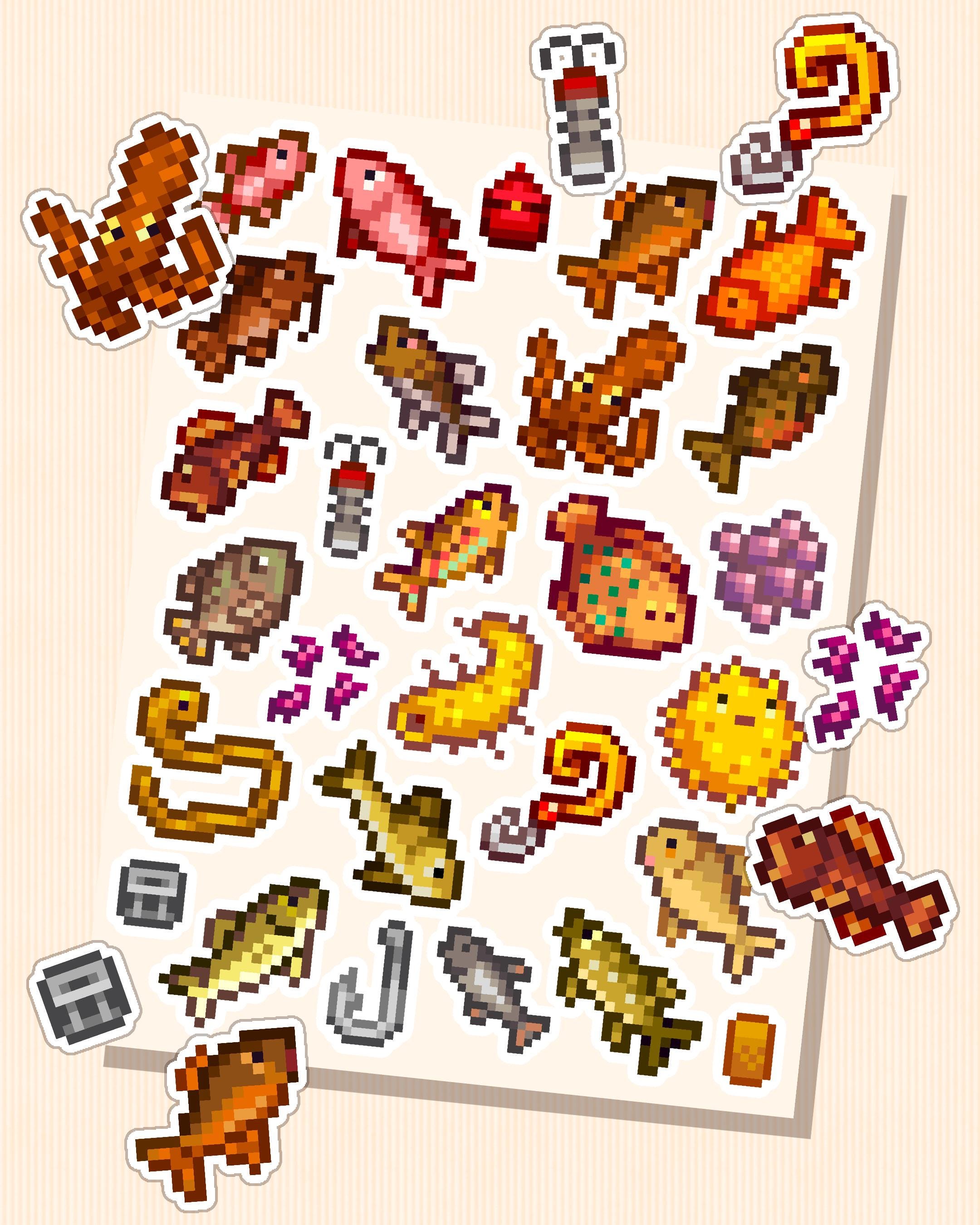Stardew Valley Fish Sticker Sheet Collection: SDV Fishing Stickers - Etsy