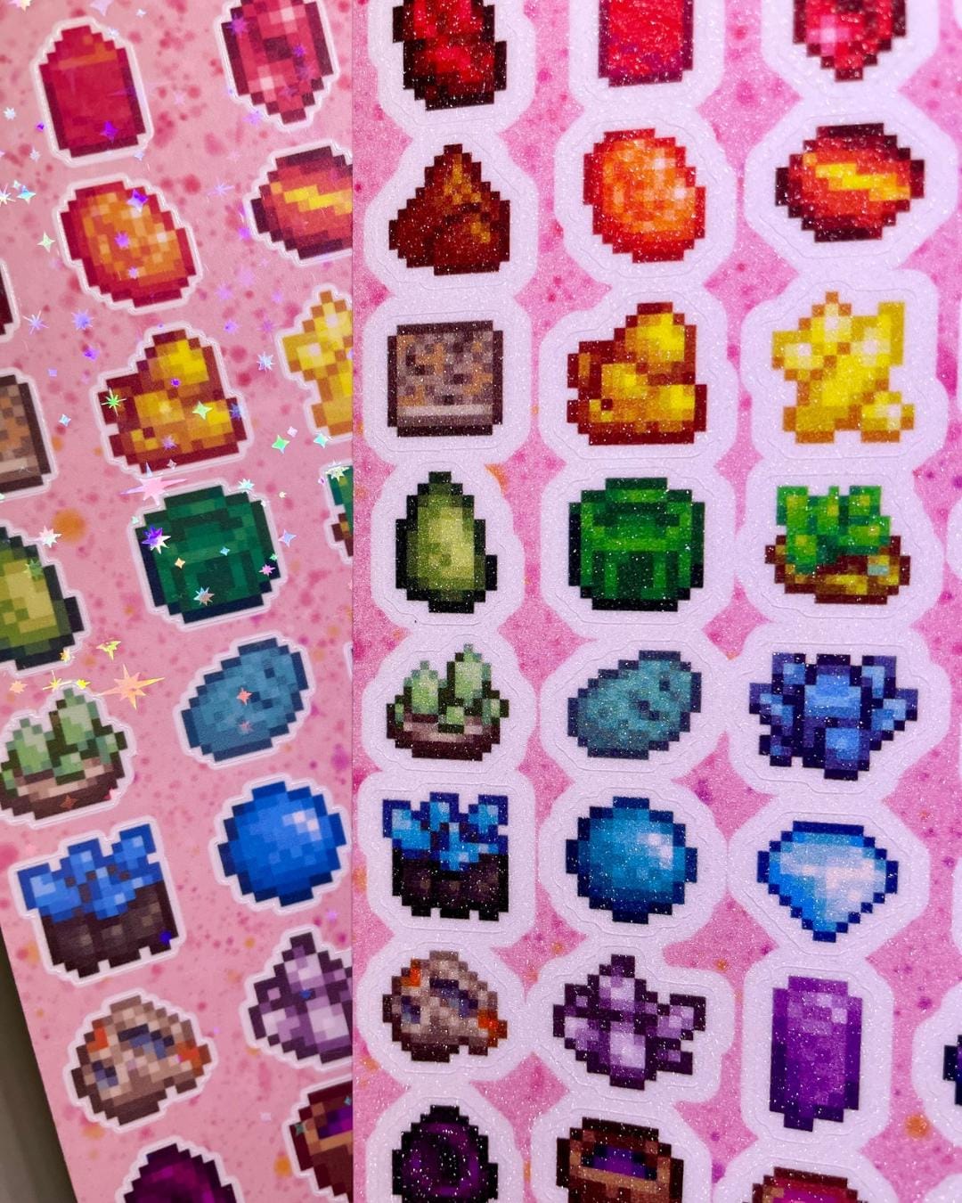 Stardew Valley Gems & Minerals Sticker Sheet: Holographic or Glitter ...