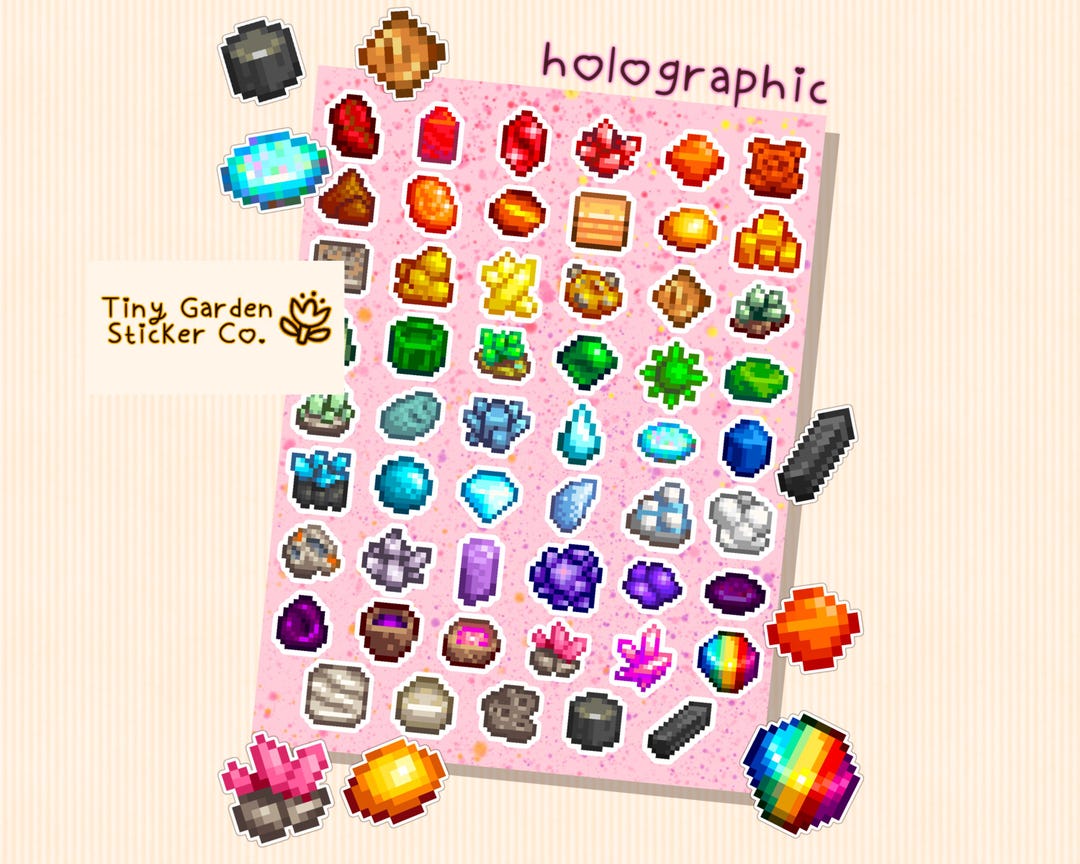 Stardew Valley GEMS & MINERALS Cute Farming Game SDV - Holographic and ...