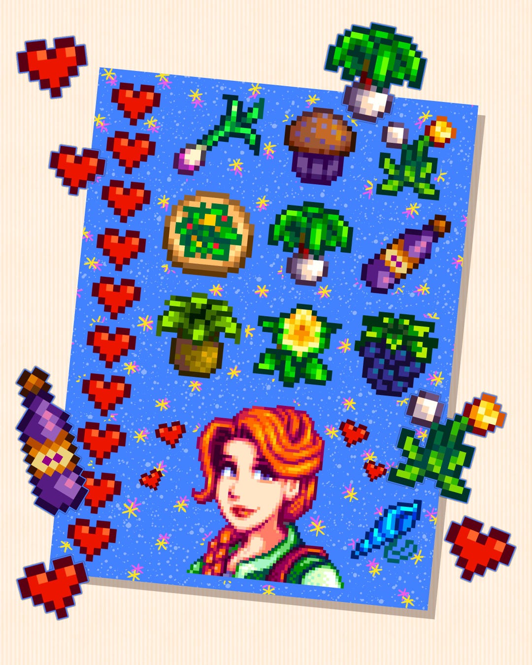 Stardew Valley - Leah Character Personality Sticker Sheet | SDV ...