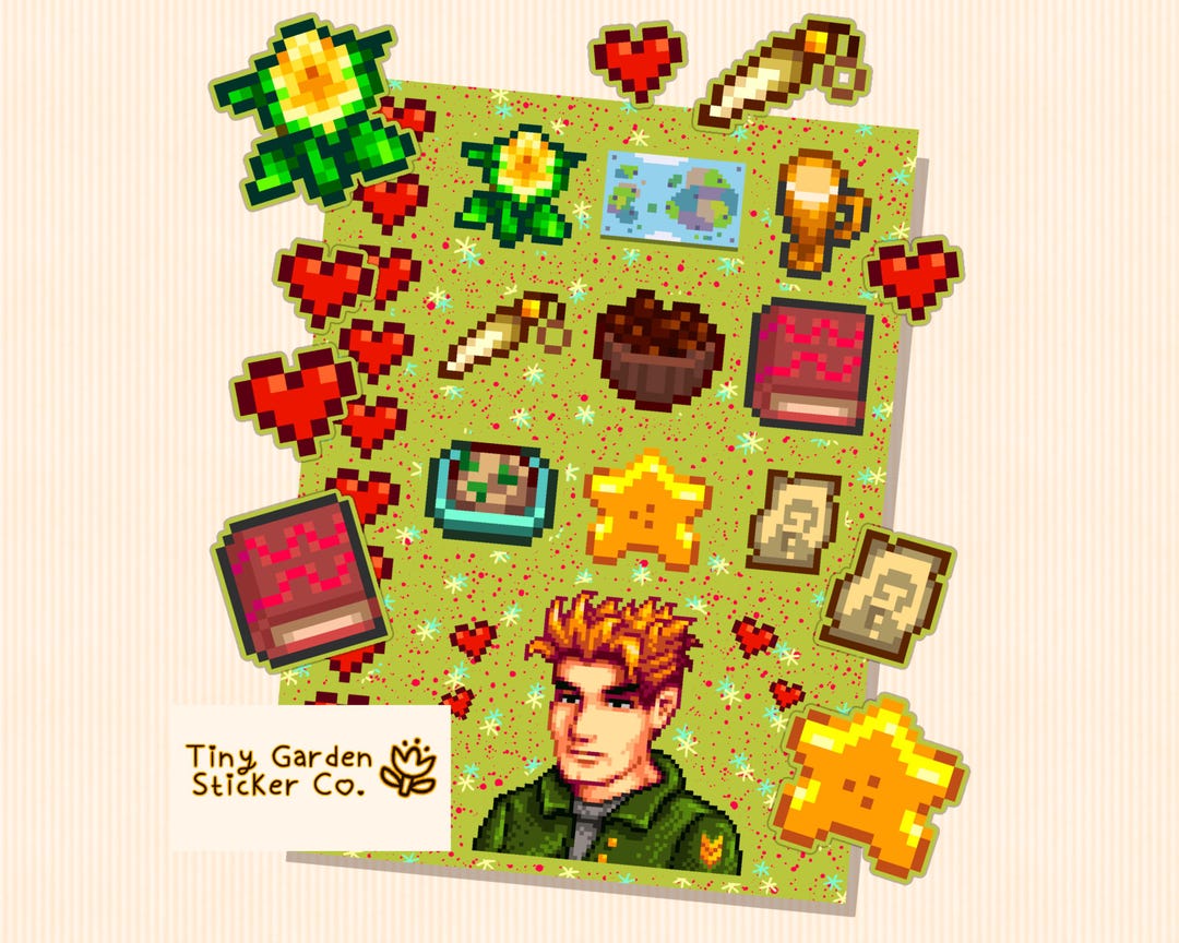 Stardew Valley - Hoja de calcomanías de personalidad de personajes de ...