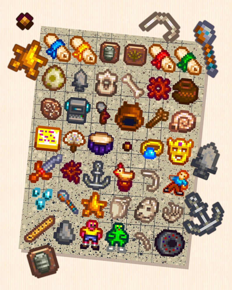 Stardew Valley Artifacts Sticker Sheet: Complete Collection - Etsy