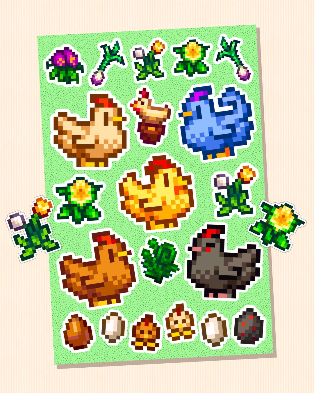 Stardew Valley Chicken Sticker Sheet | Adorable SDV Chicks Eggs and ...