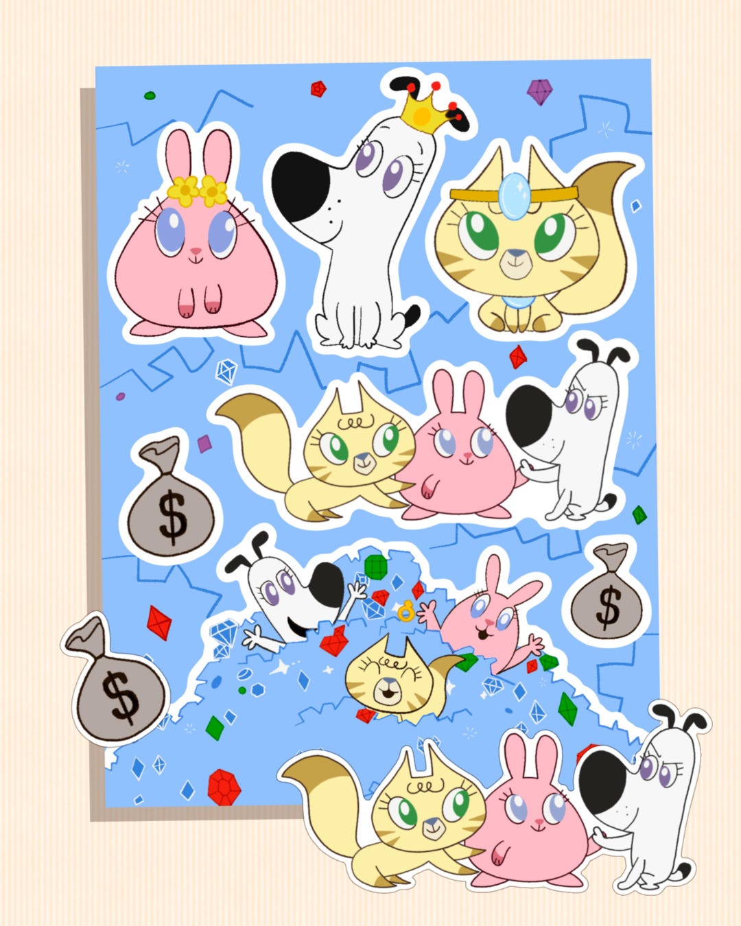 Cartoon Villain Sticker Sheet | 90s Nostalgia, Chibi Animals - Etsy