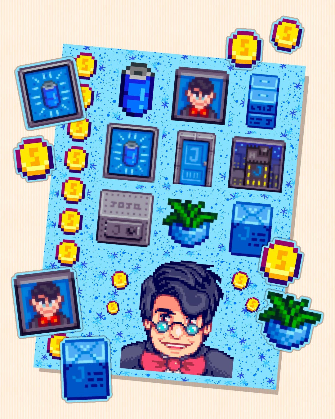 Stardew Valley - Morris Character Personality Sticker Sheet | SDV ...