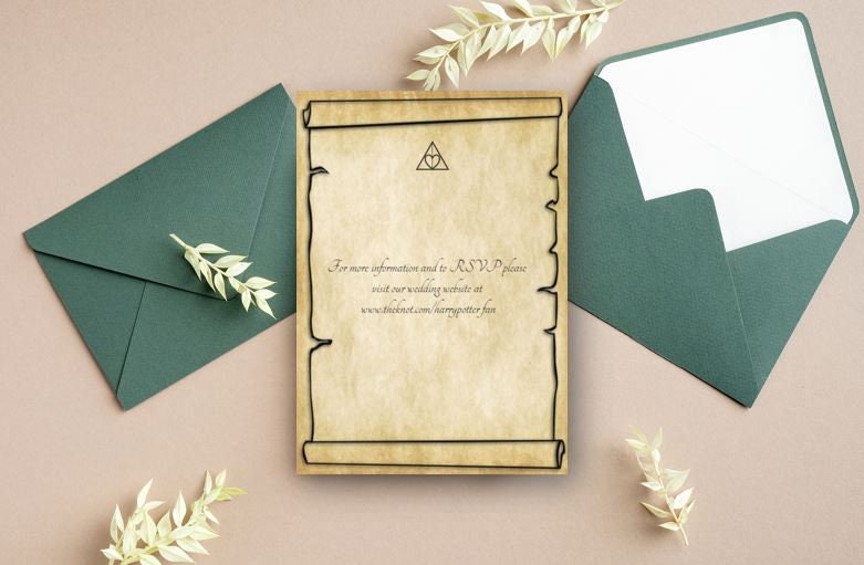 H Potter Wizarding World Wedding Invitation Template - Etsy