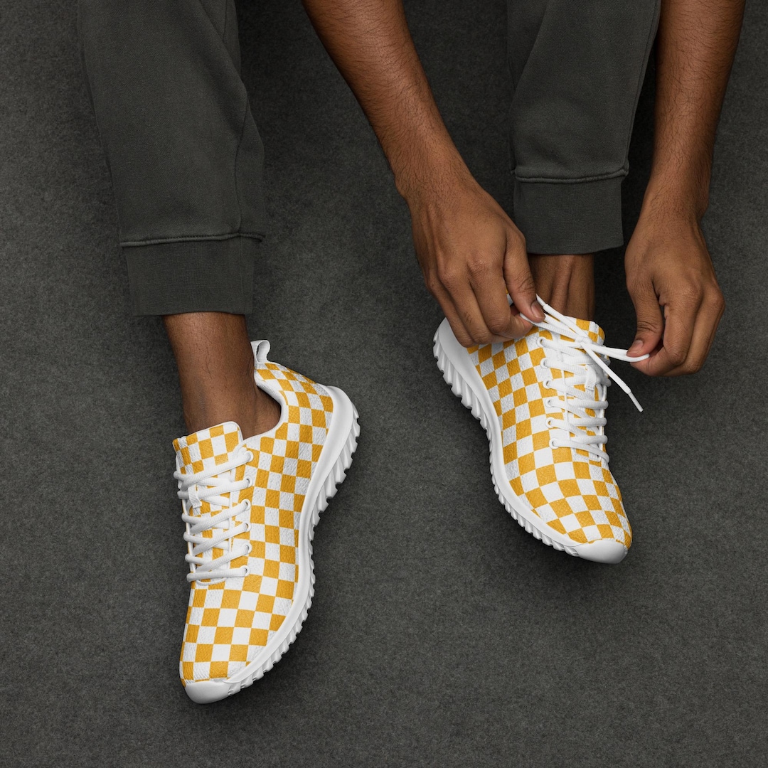 Men’s Checkerboard Athletic Shoes - Etsy