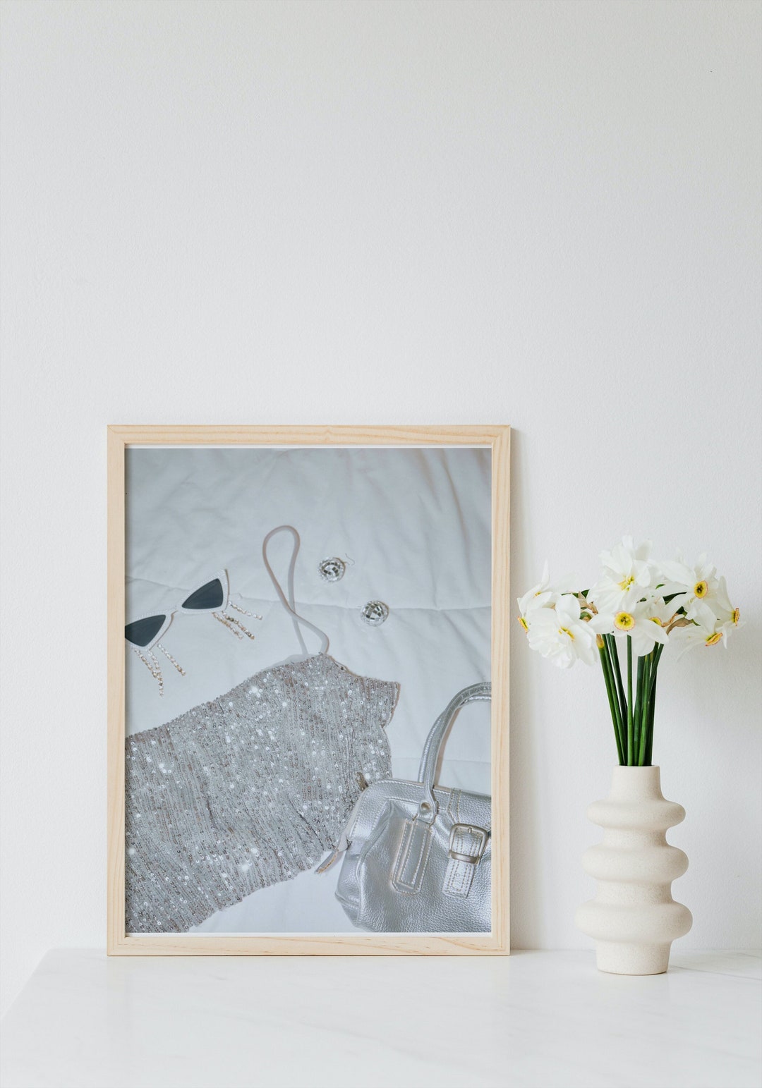 Retro Wall Art | Silver Disco Outfit Print | Alcohol Print | Colorful ...