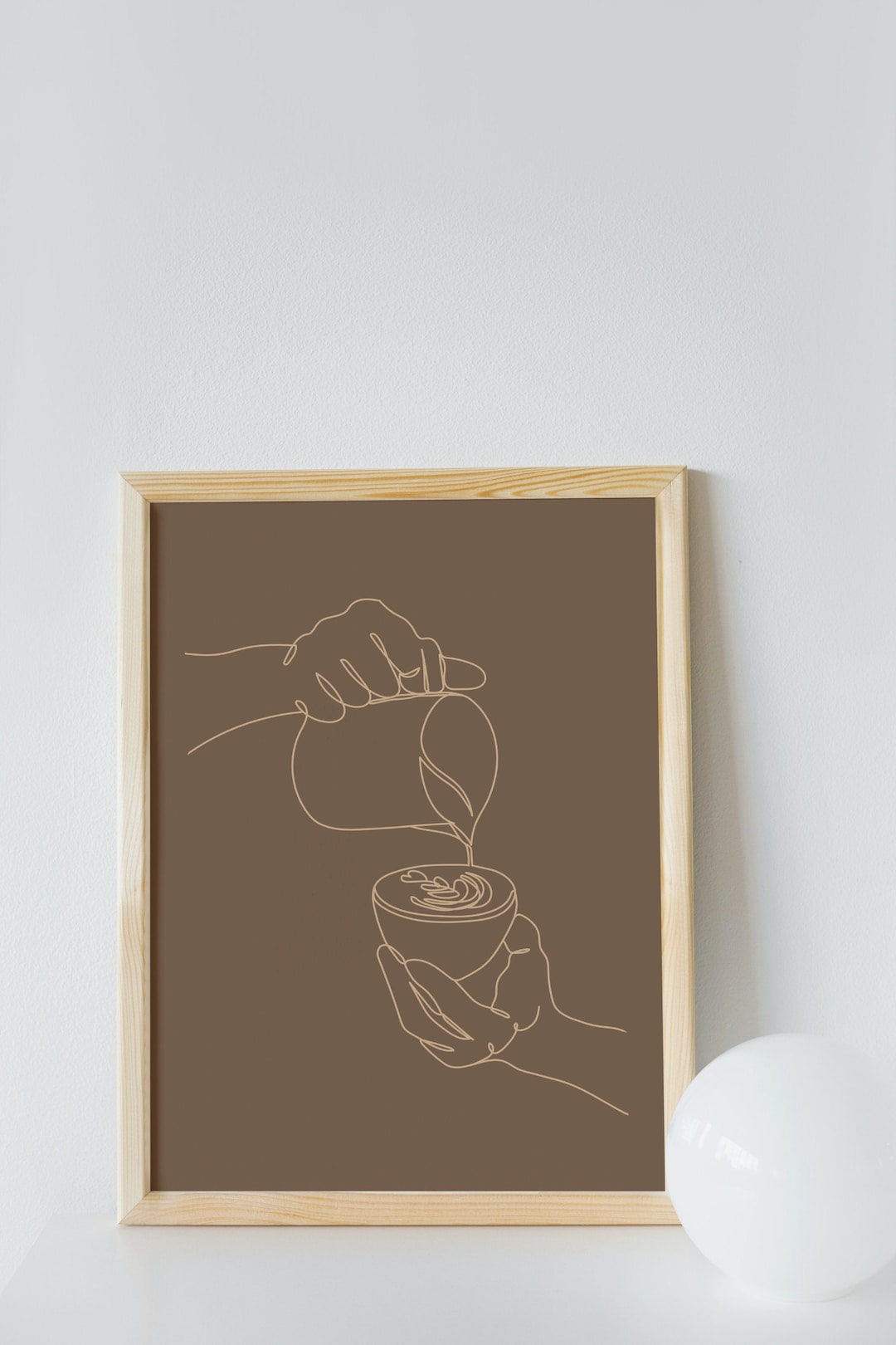 Minimalist Latte Print | Coffee Print | Colorful Kitchen Wall Art ...
