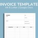 Invoice Template Printable A4 & Letter PDF Invoice - Etsy