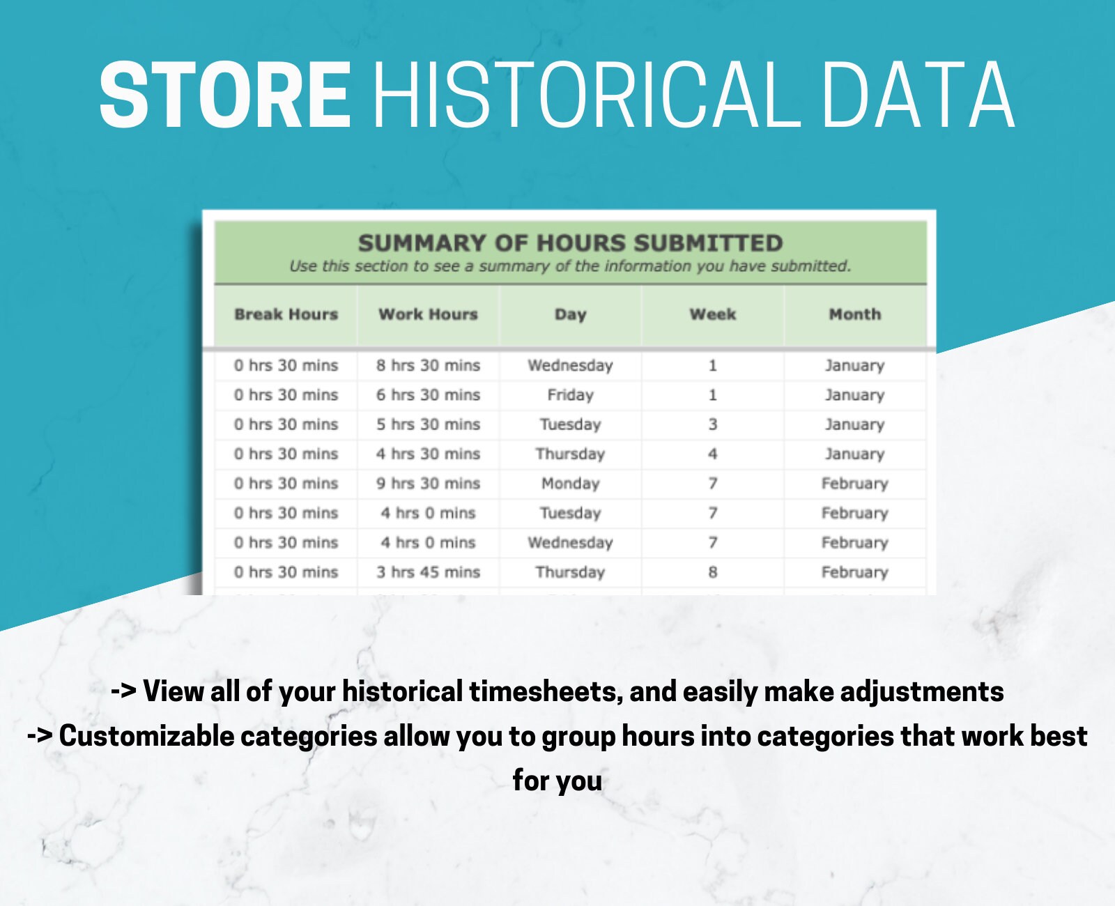 Personal Timesheet Tracker Spreadsheet Easily Track and Analyze Your ...