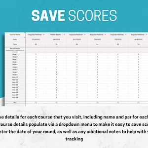 Golf Stats Tracker Spreadsheet | Track Scores & Analyze Round History ...