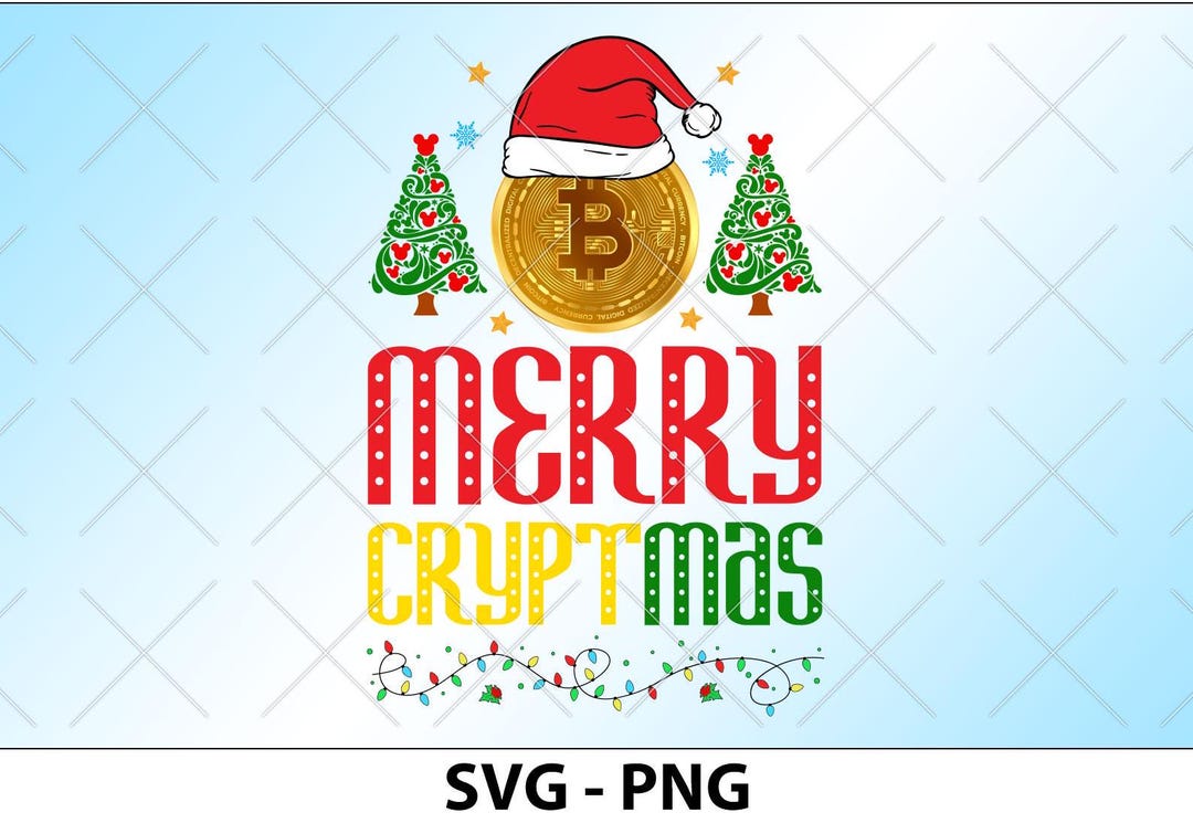 Merry Cryptmas SVG PNG, Bitcoin Blockchain Christmas Tree Santa Hat Svg ...