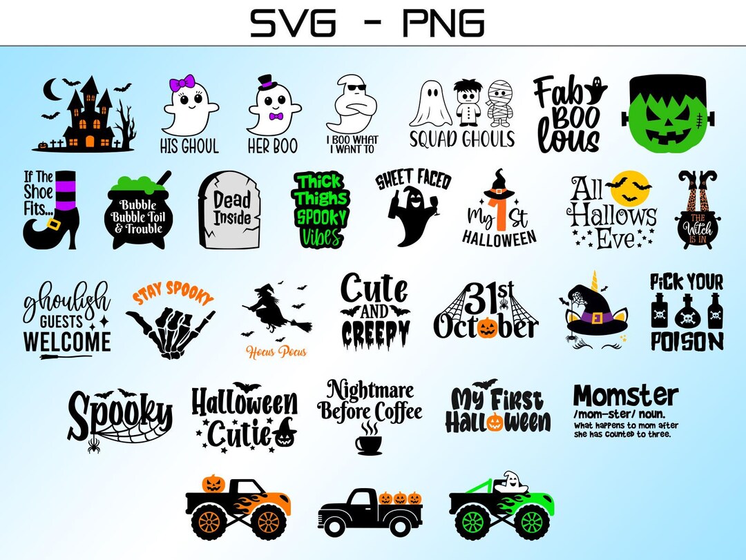 Halloween Quotes Bundle SVG PNG, Her Boo His Ghoul Svg, Fabboolous Png ...