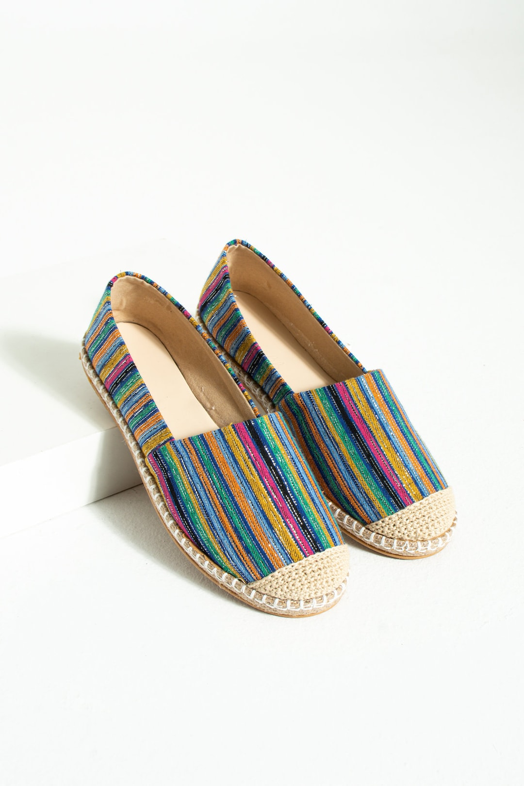 Colorful Handmade Espadrilles, Women's Flats, Casual Espadrilles Women ...