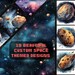 Watercolor Space Rock Clipart Asteroid Clipart Comet Clipart Shooting ...