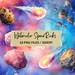 Watercolor Space Rock Clipart Asteroid Clipart Comet Clipart Shooting ...