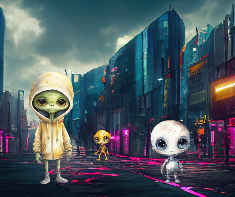 Watercolor Alien Clipart Space Aliens Clipart Cute Aliens Clipart Alien ...