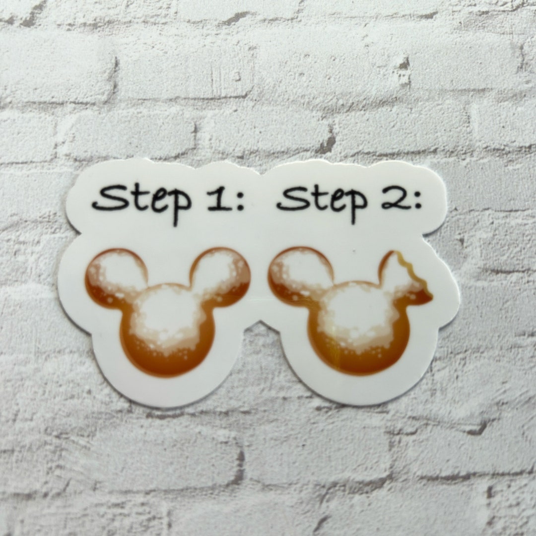 Mickey Beignet Ear Bite Vinyl Laminated Sticker Quote Waterproof Gift ...