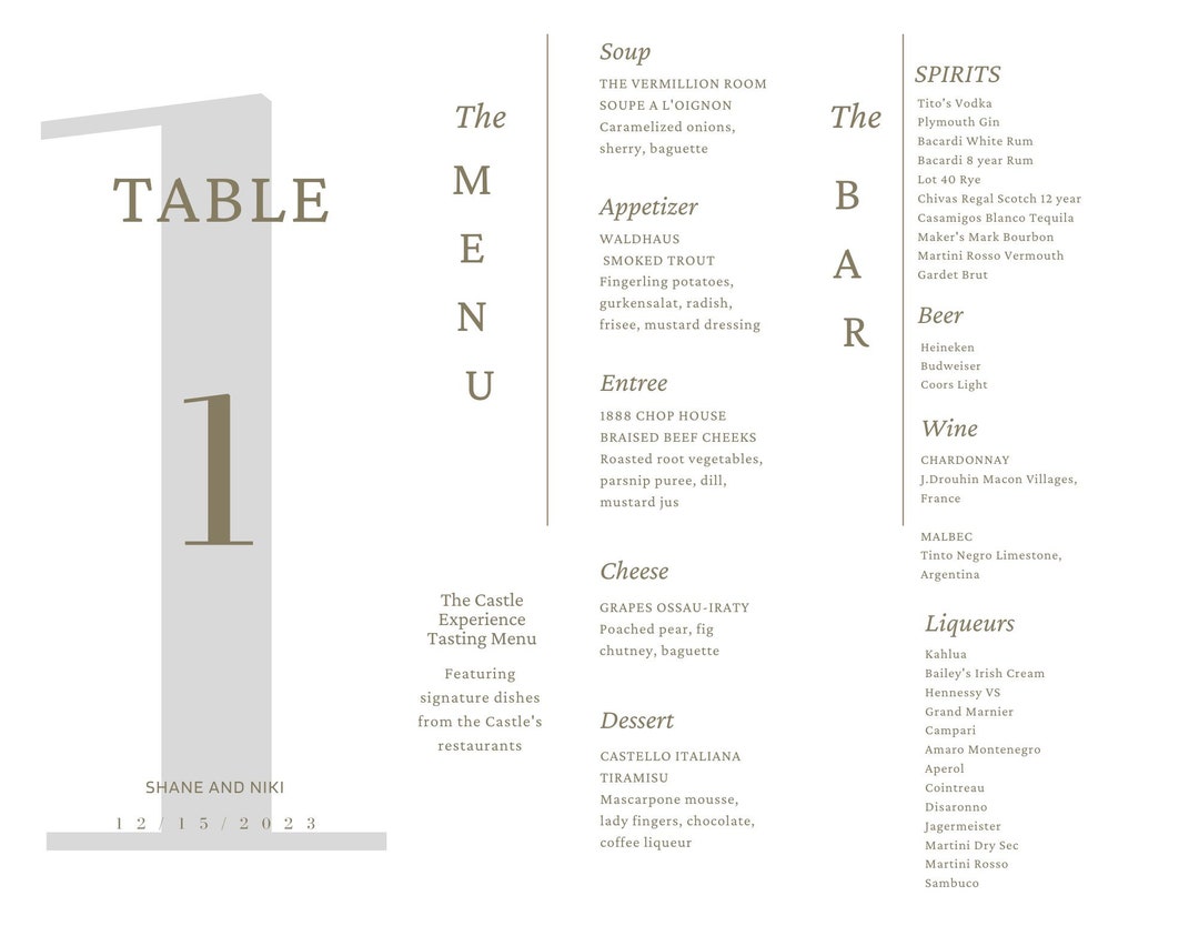 Tri-fold Table Number and Menu Template - Etsy