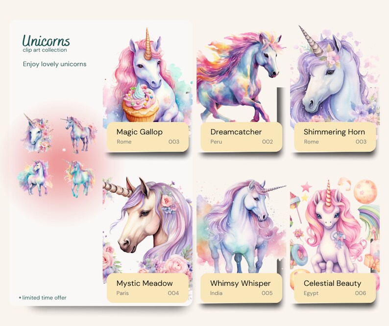 Unicorns Clip Art - Etsy
