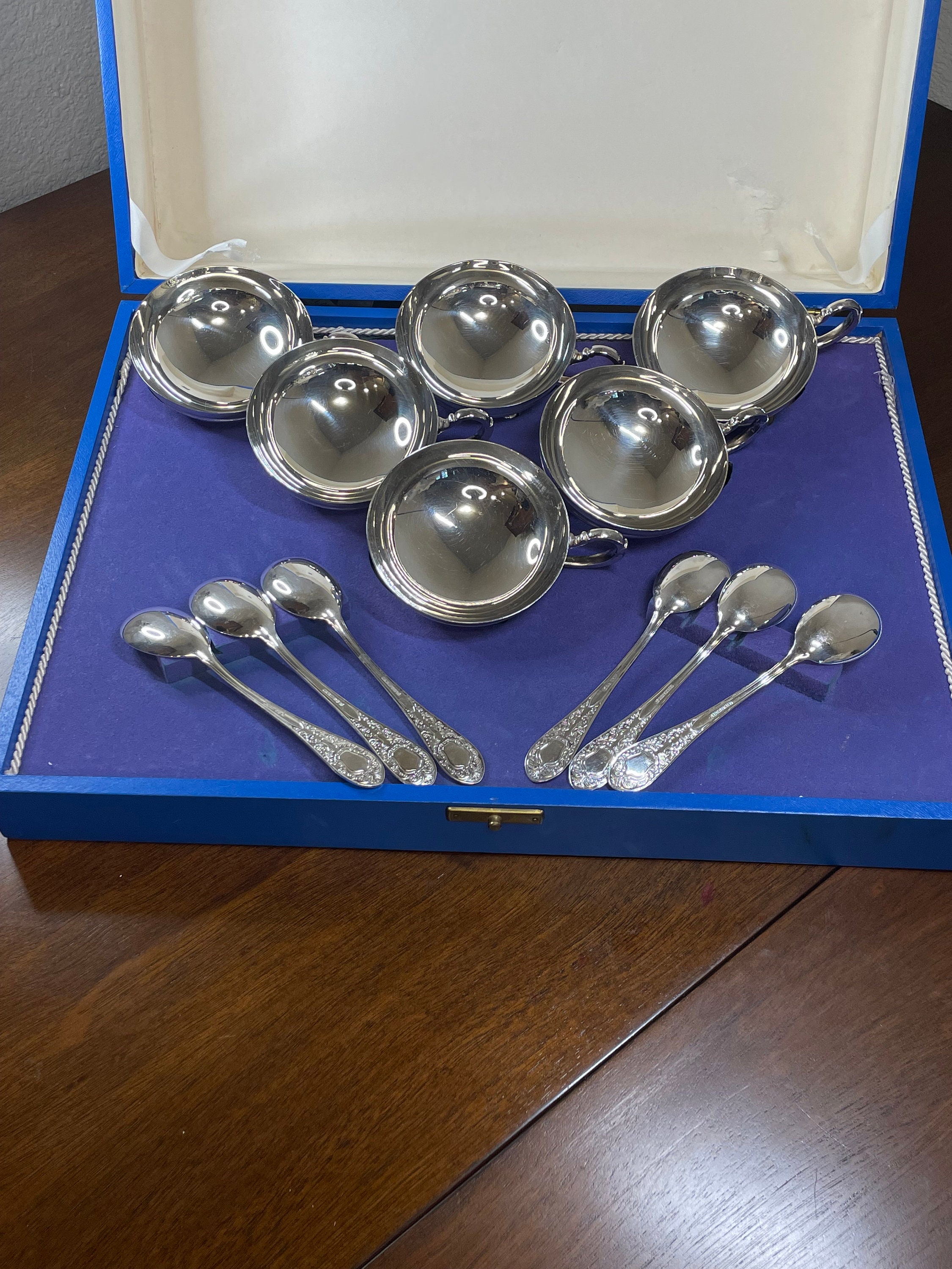 Antique Eberle 90 Silverplate Dessert Footed Cups Bowls Spoons - Etsy