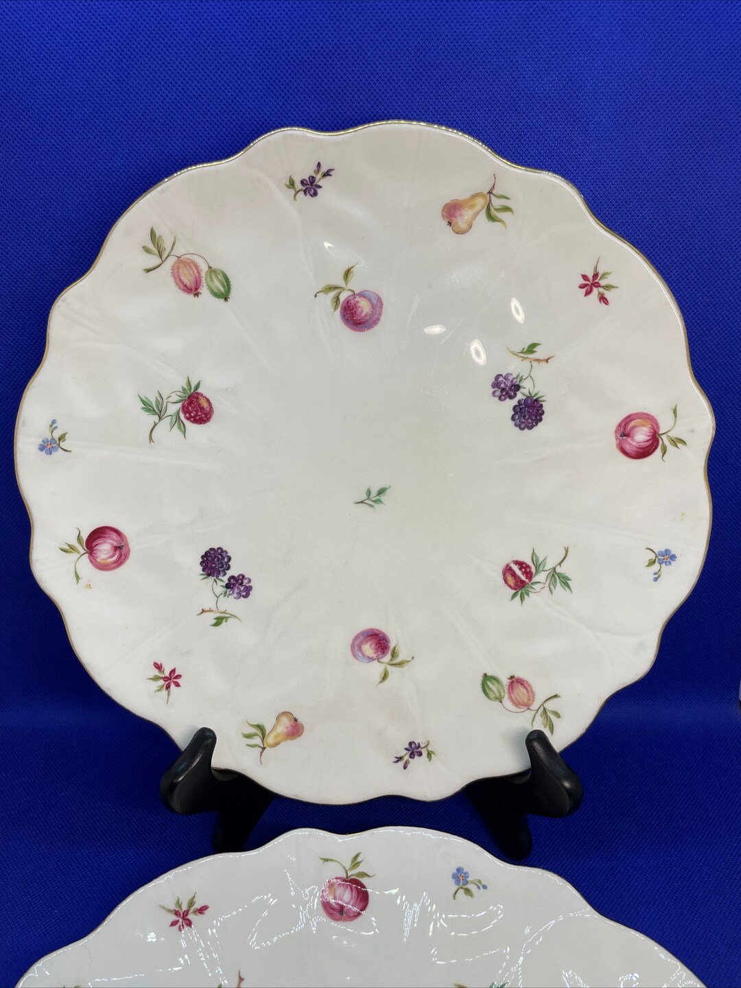 Aynsley Bone China Florida Dinner Plates Gold Trim 10.75 England Set of ...