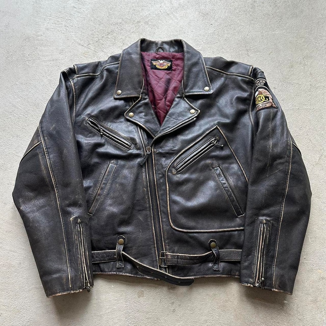 Vintage Harley Davidson Leather Jacket - Etsy