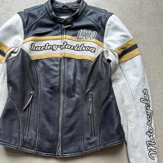 Vintage Harley Davidson Leather Motorcycle Jacket - Gem